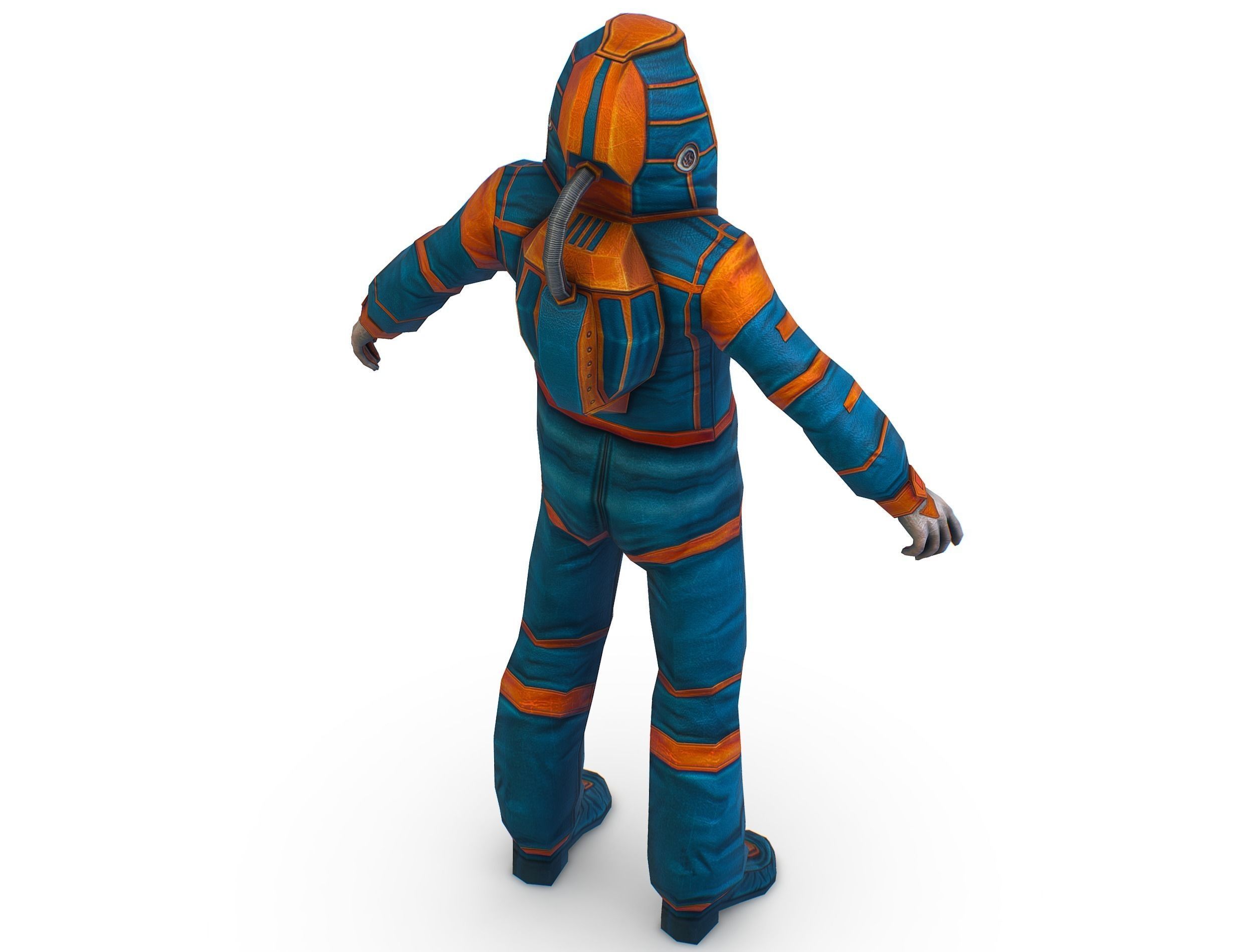 3D model young male lab technician in a chemistry VR / AR / low-poly ...