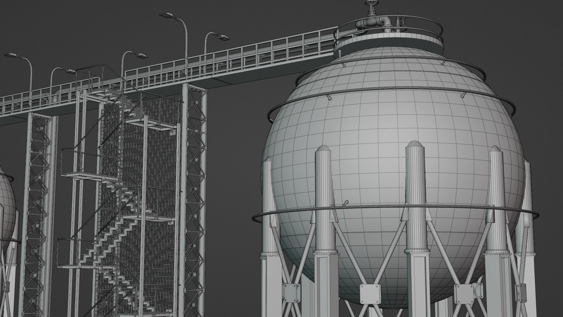 Realistic Twin Gas Storage 3D model | CGTrader