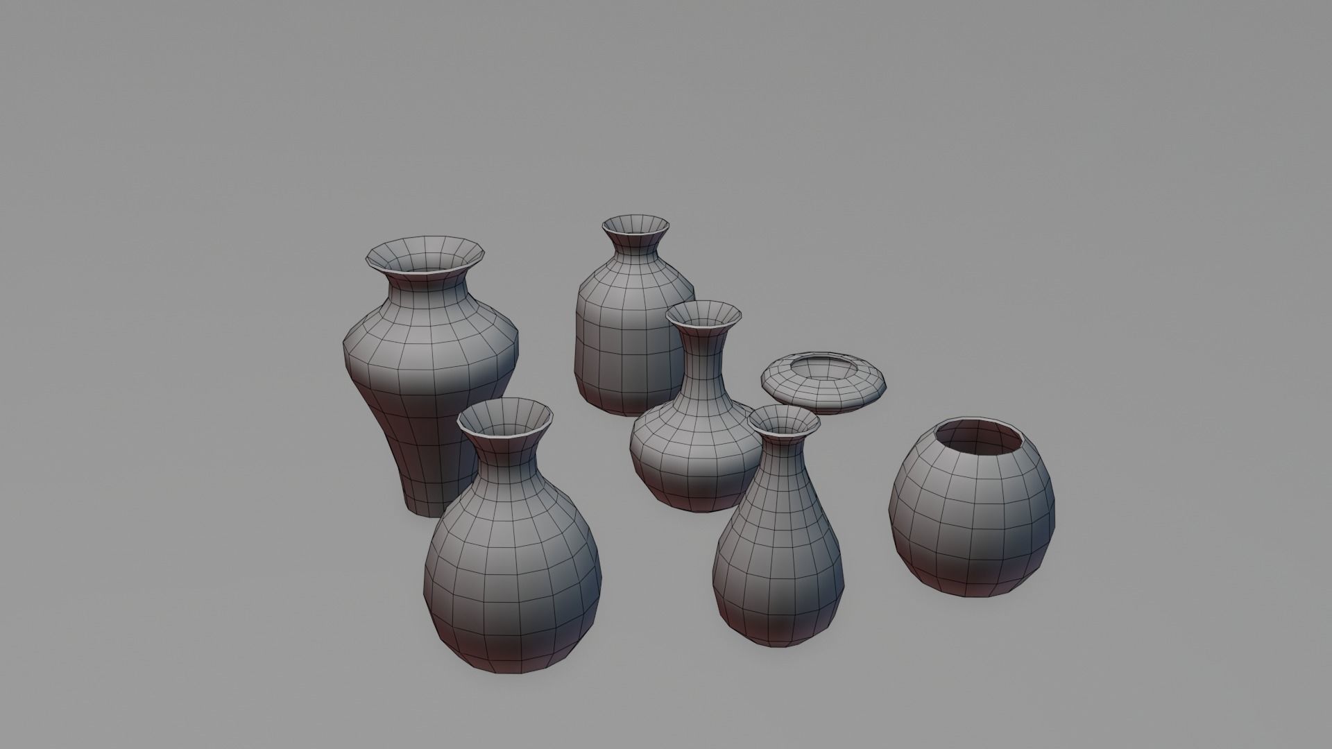 3D model vases pack low poly VR / AR / low-poly | CGTrader