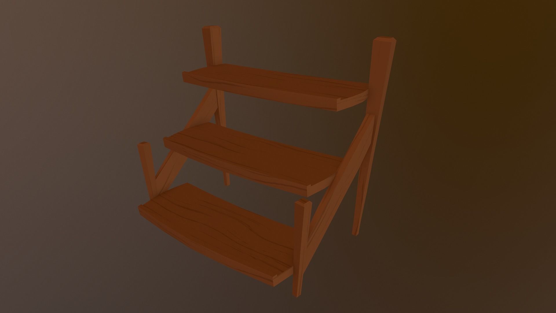 3D model Cartoon Wooden Shelf Stand VR / AR / low-poly | CGTrader