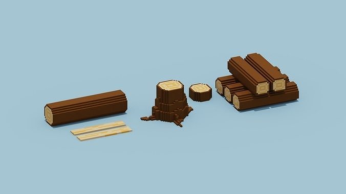 3D model Wood Log Set VR / AR / low-poly | CGTrader