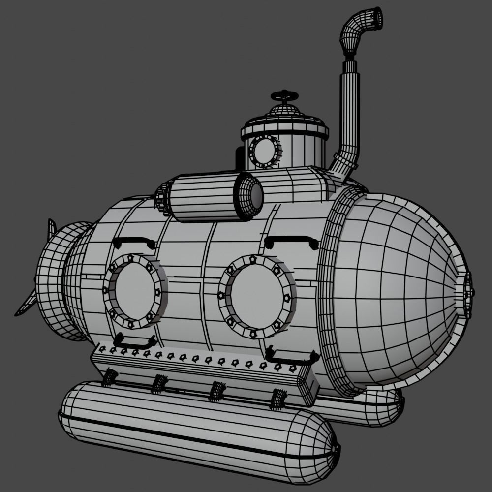 Steampunk Submarine 3D model | CGTrader