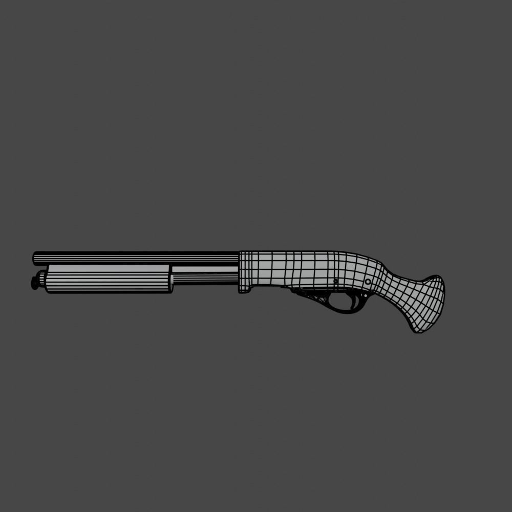 3D model Sawed Off Shotgun Low Poly VR / AR / low-poly | CGTrader