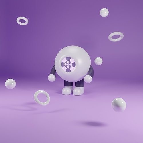 Rotobot ball with rings 3D model | CGTrader