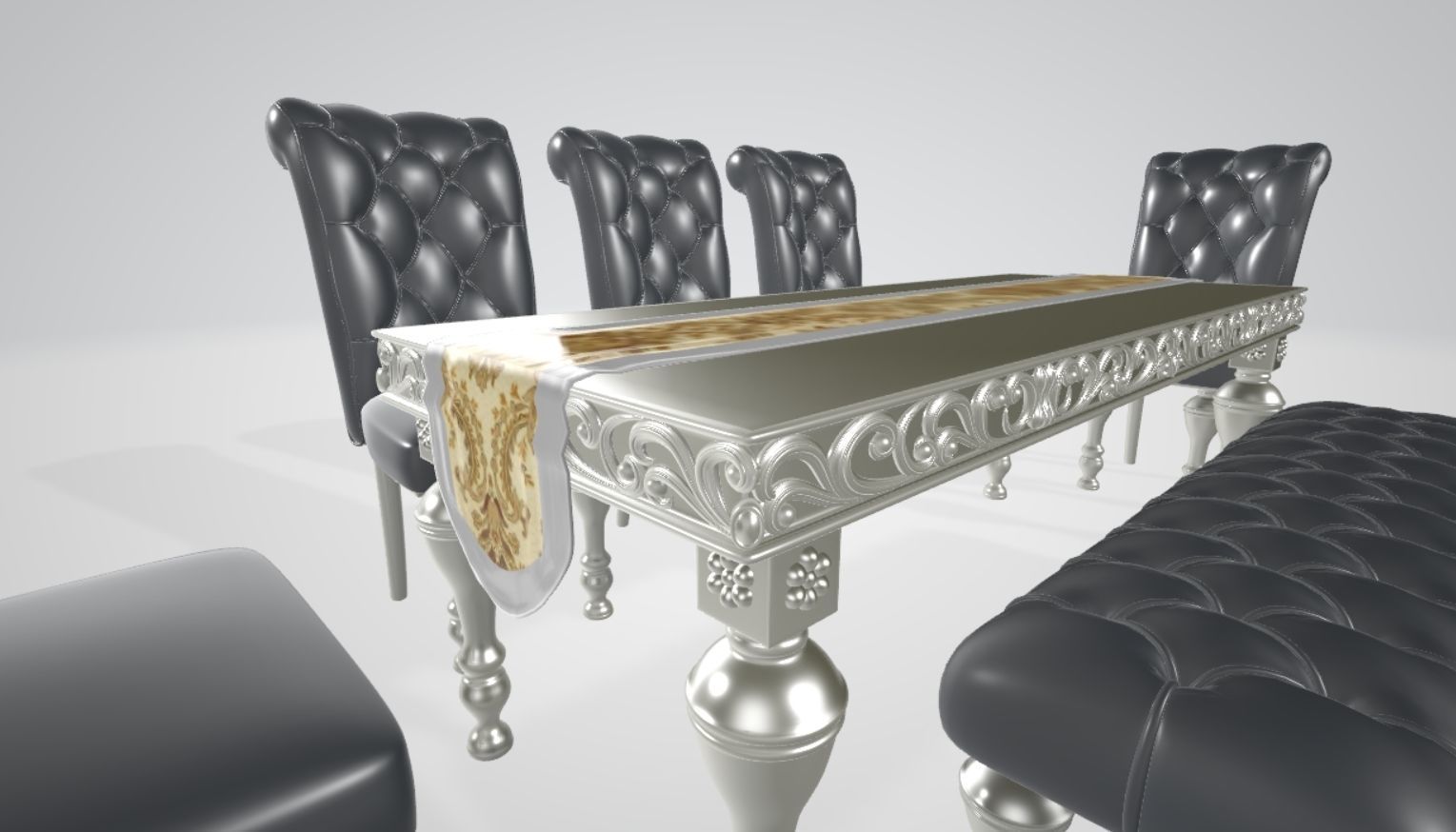 Dinning Chair-Table Set free 3D model | CGTrader