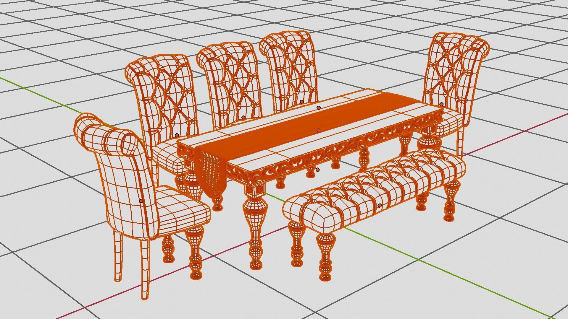 Dinning Chair-Table Set free 3D model | CGTrader