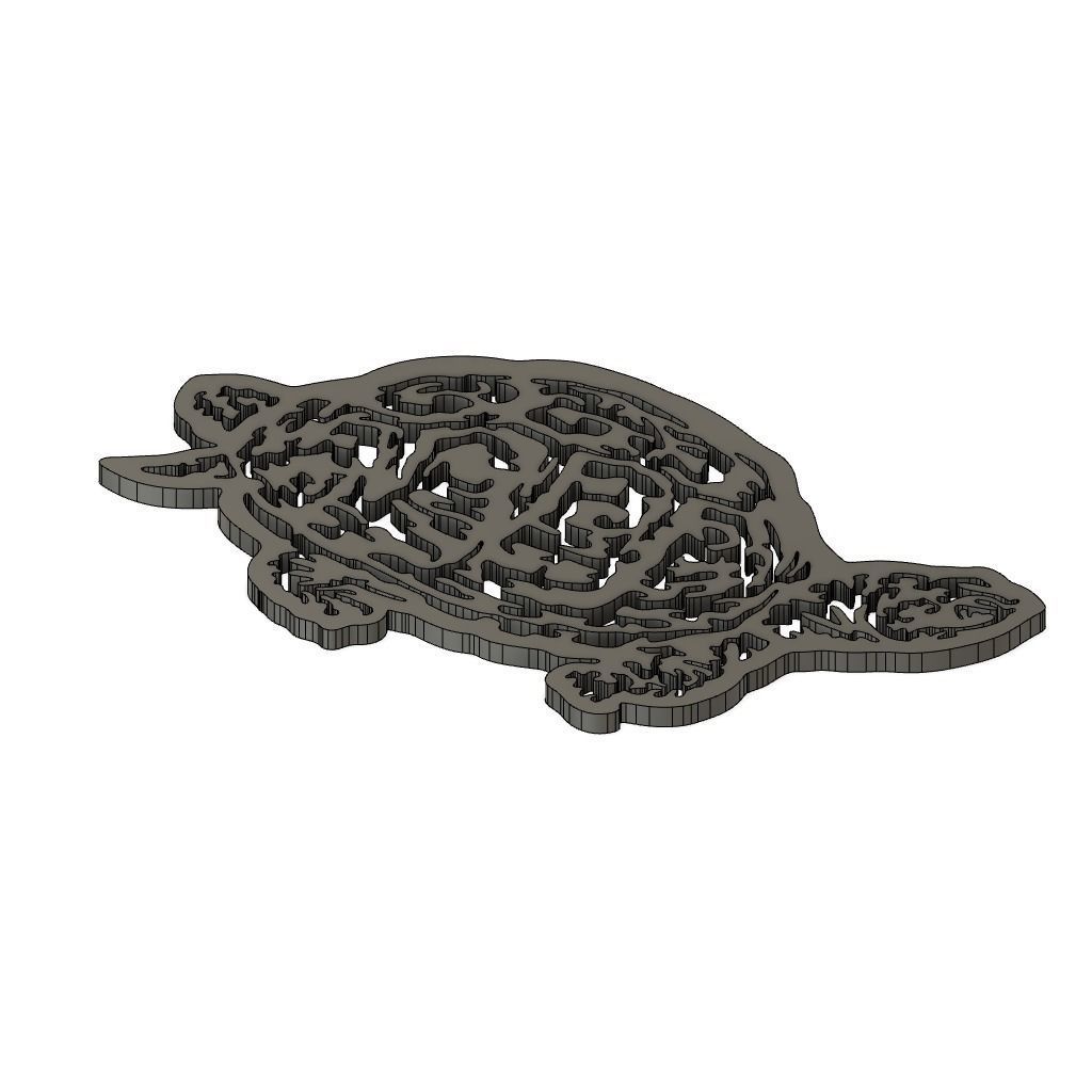 Turtle 2D Decor 3D model 3D printable | CGTrader
