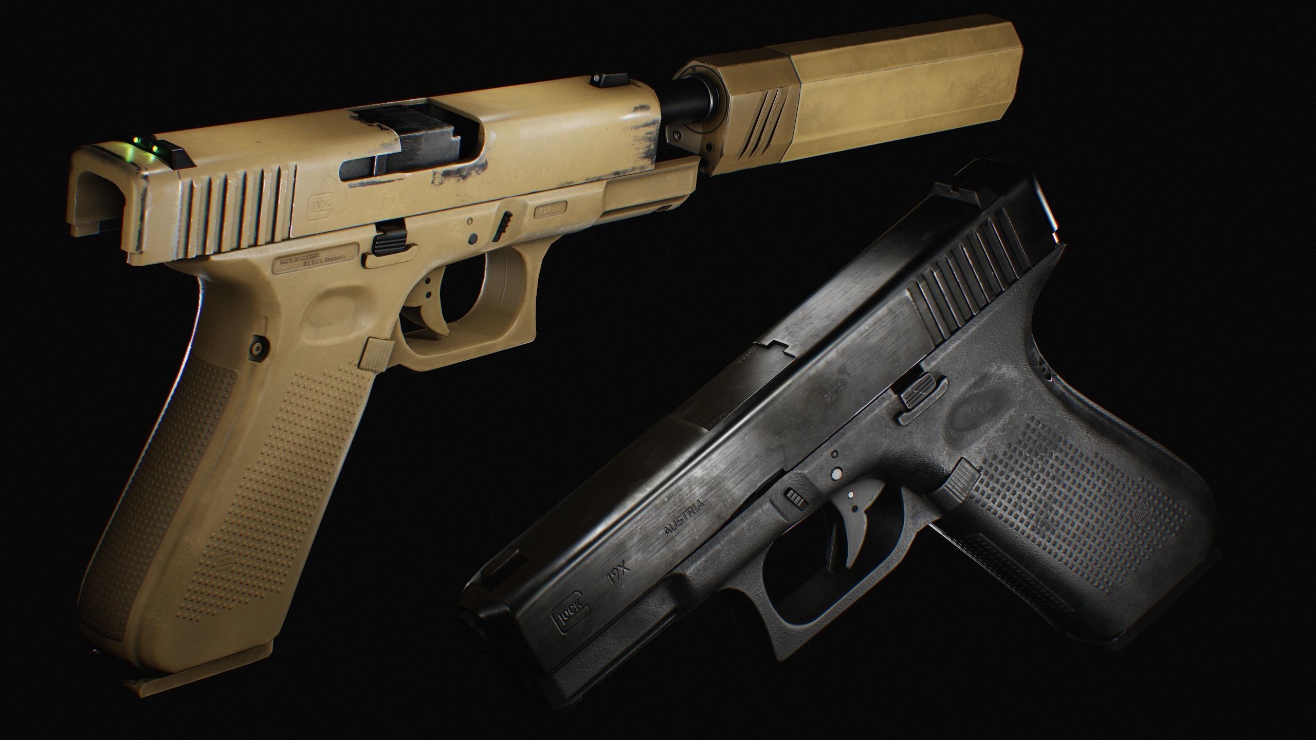 3D model Glock 17 and 19x - Handguns VR / AR / low-poly | CGTrader