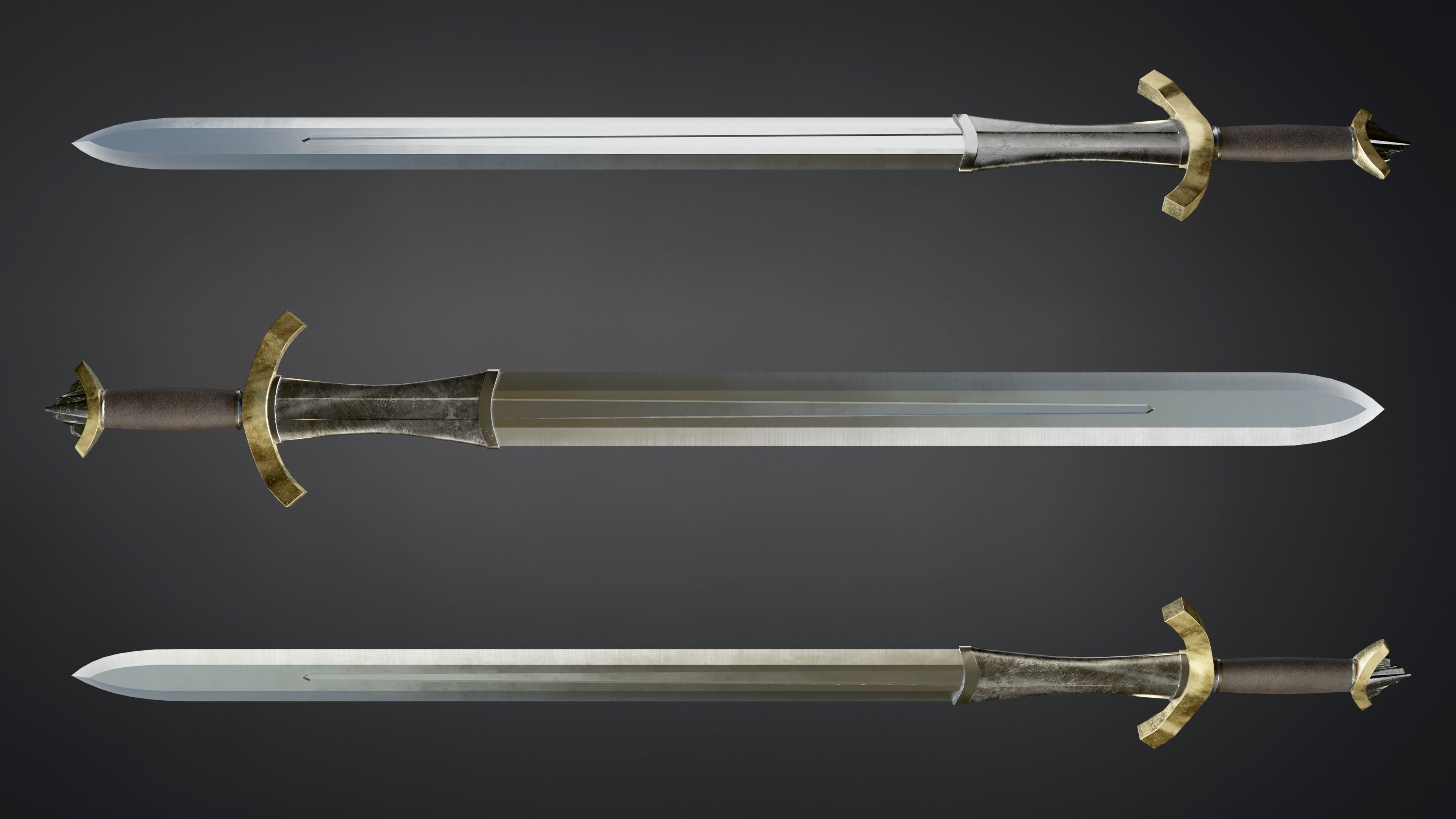 3D model Medieval sword with ricasso VR / AR / low-poly | CGTrader