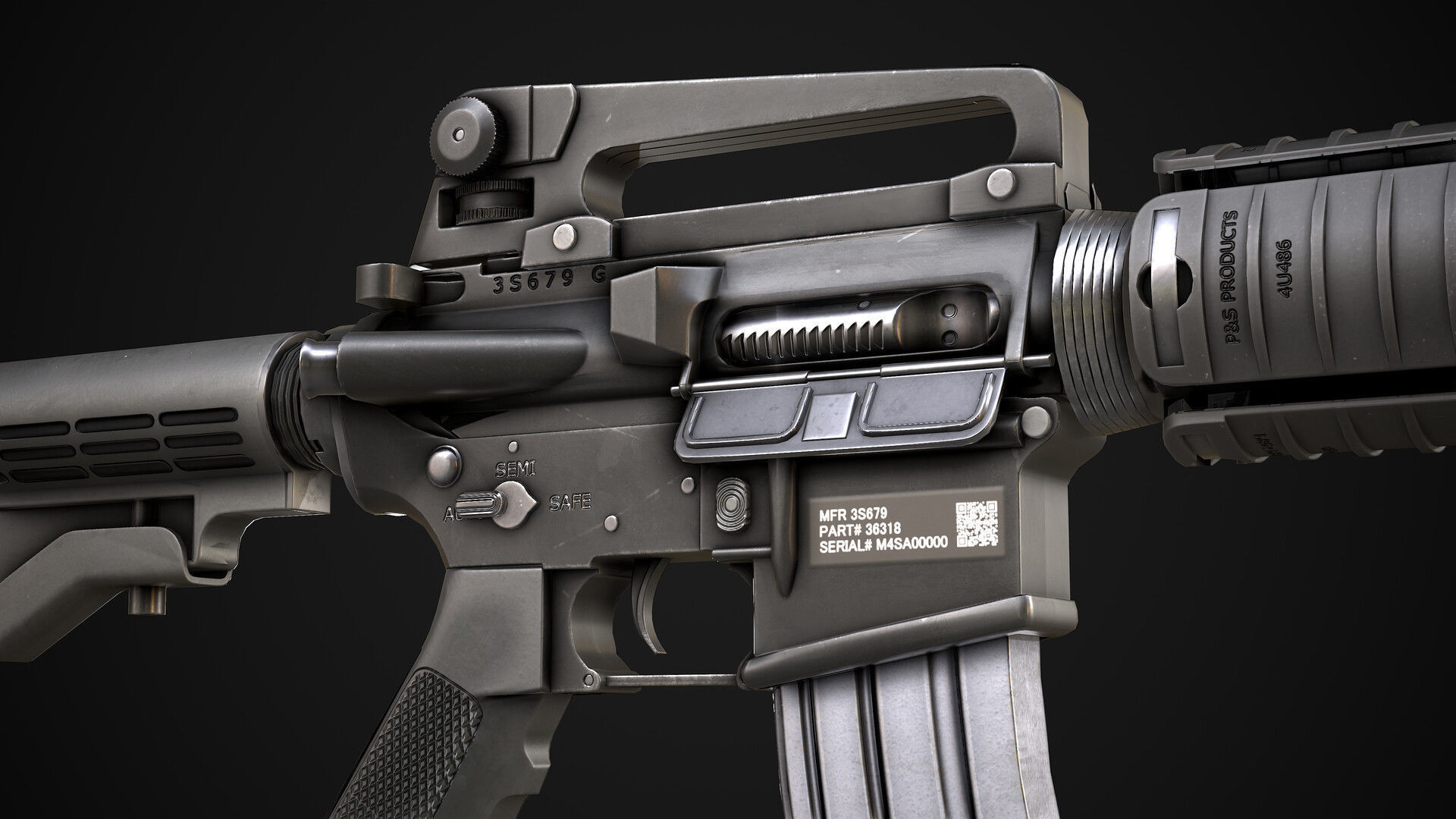 3D model Modern AAA Game Ready weapons pack Assault Rifles SMGs and LMG ...