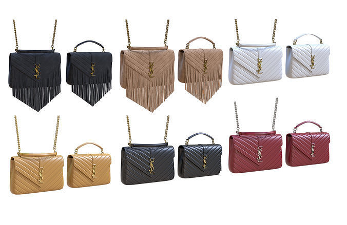 YSL Saint Laurent College Medium Chain Bags 3D Model Collection | CGTrader