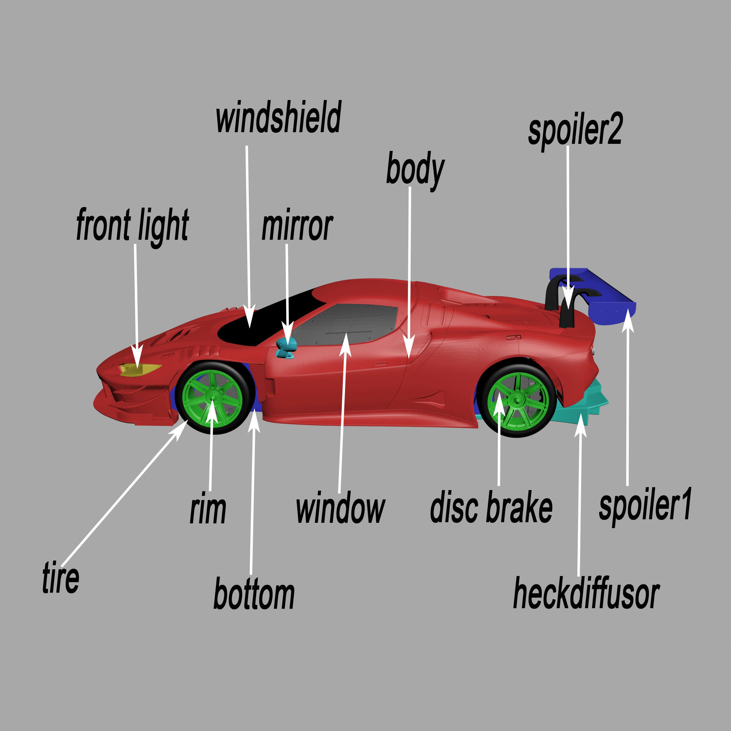 Ferrari 296 GT3 Cup Motorsport Ready to Print STL Files 3D model 3D ...