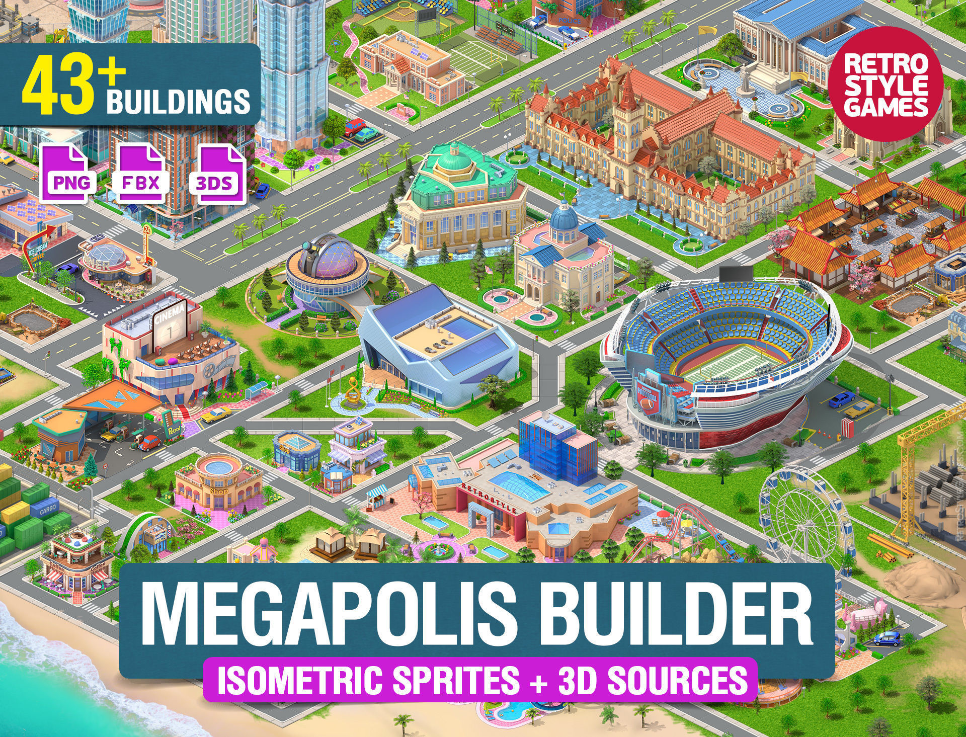 Megapolis City Builder - Isometric Ultimate Pack 3D model | CGTrader