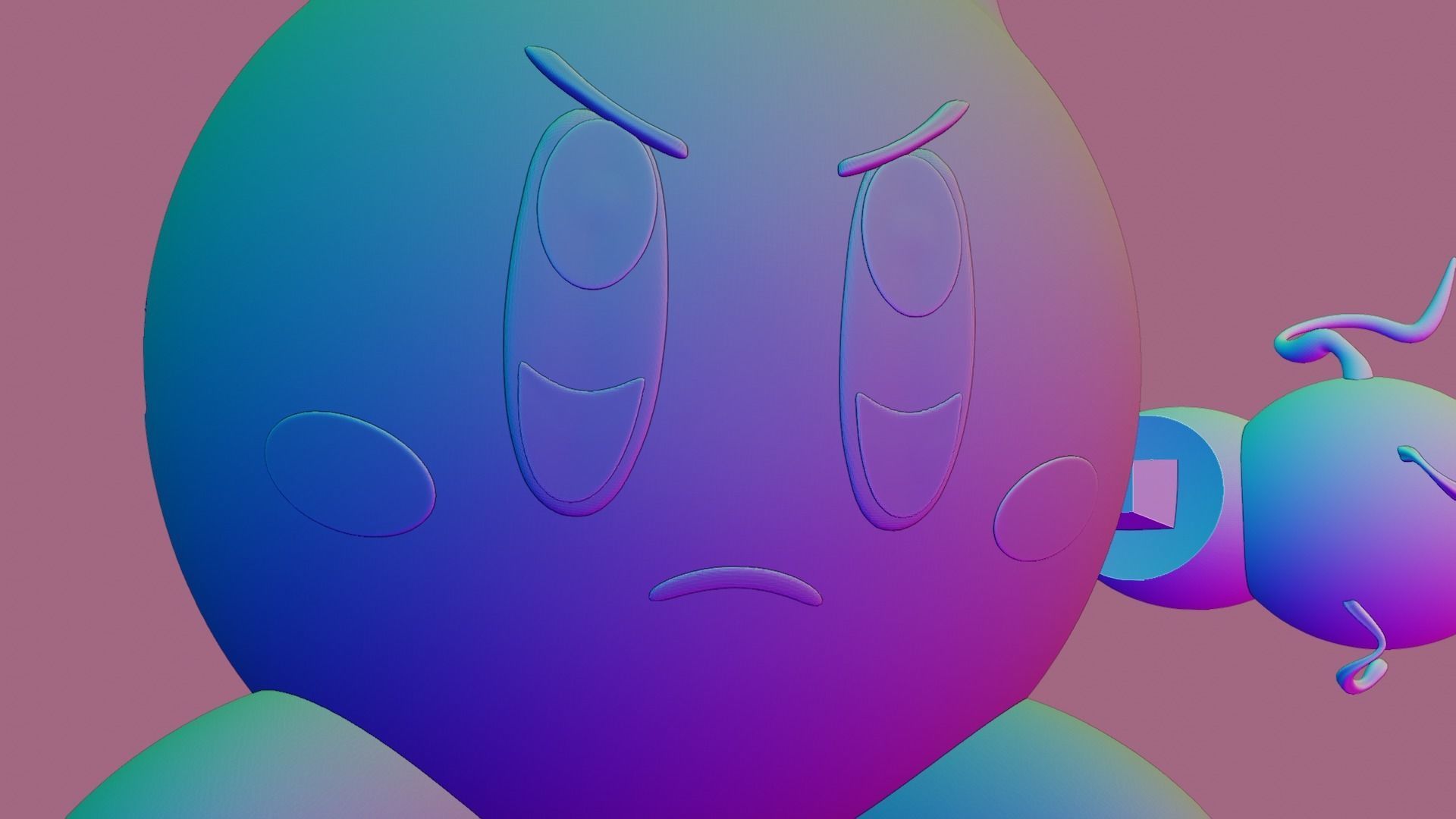 MEWTWO KIRBY 3D model 3D printable | CGTrader