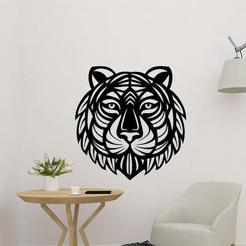 Tiger Head Wall Decor 3D model 3D printable | CGTrader