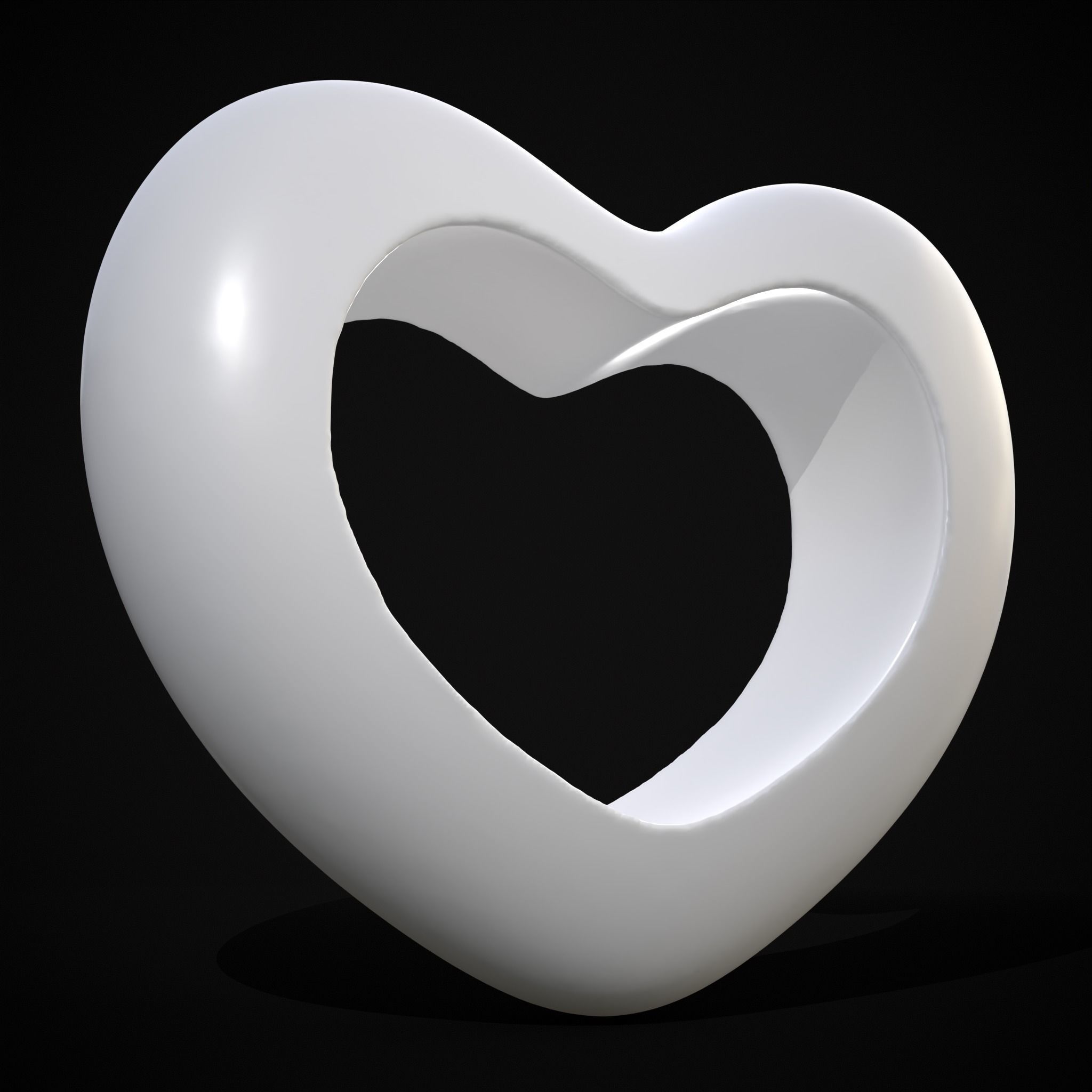 Heart With Heart Hole 3D Print 3D model 3D printable | CGTrader
