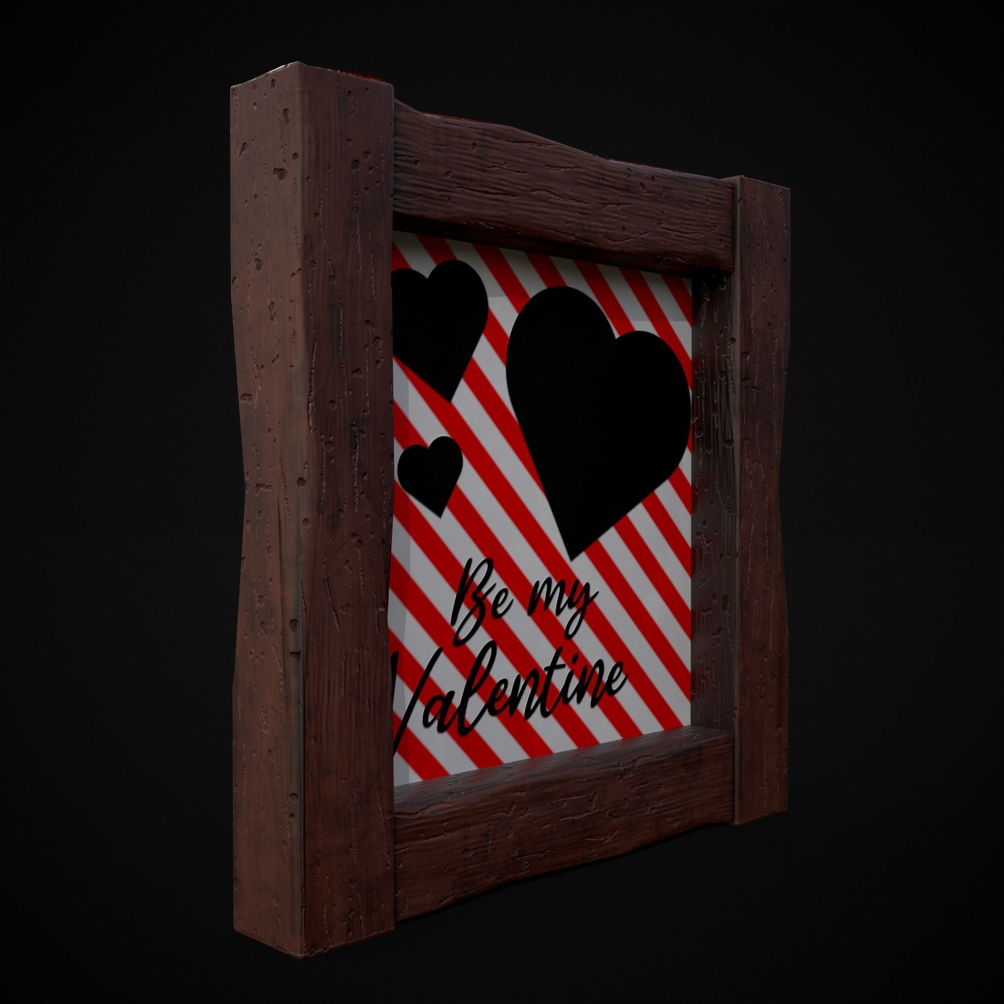 3D model Four Wooden Valentines Picture Frames VR / AR / low-poly | CGTrader