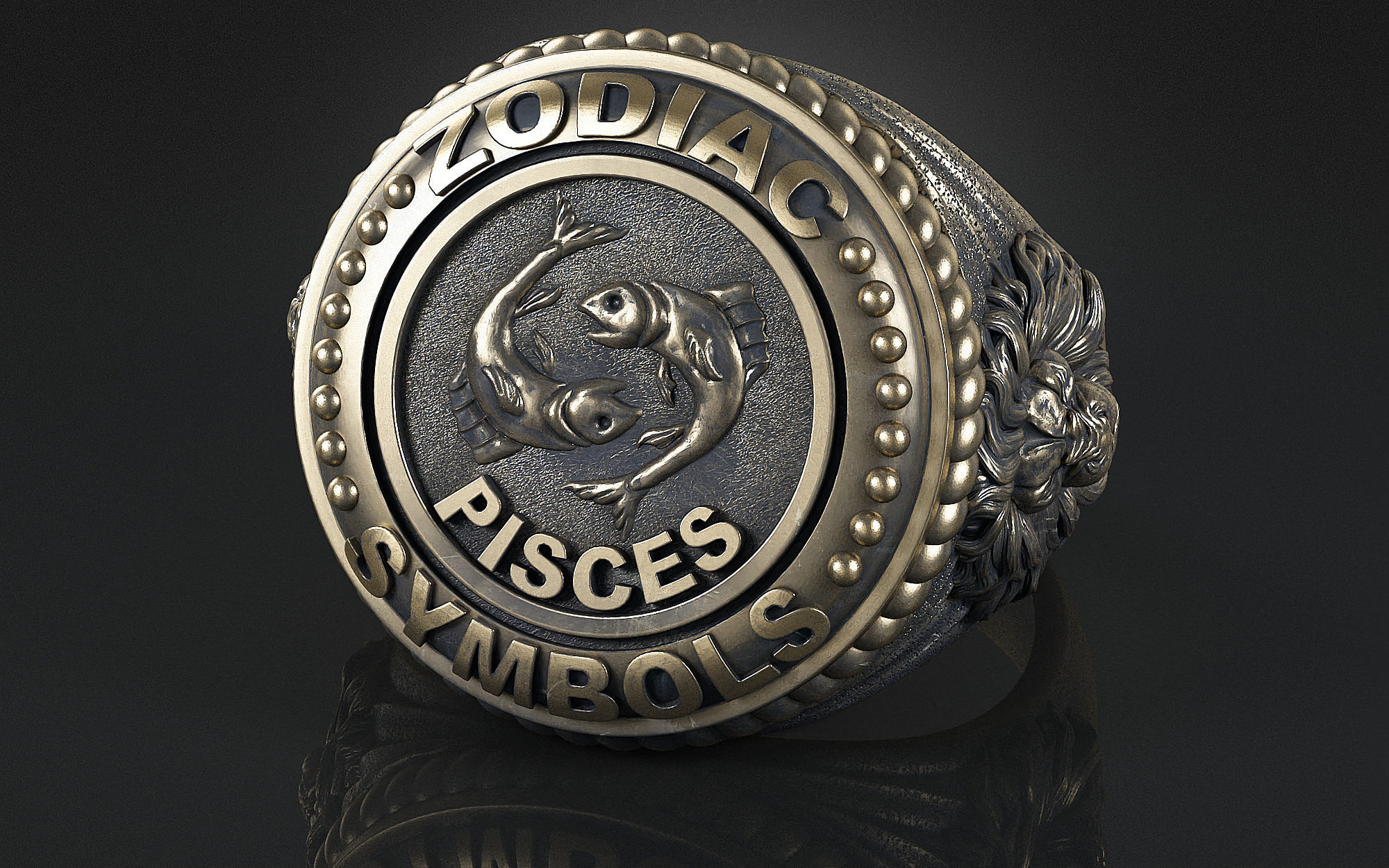 Zodiac Ring pisces a01 3D model 3D printable | CGTrader