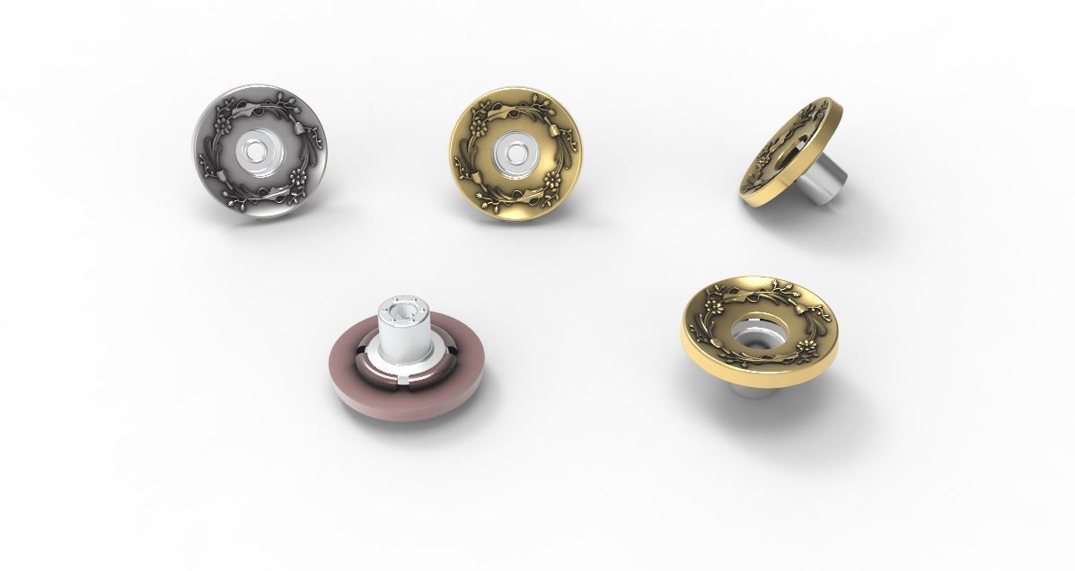 Alloy Shank button 3D model | CGTrader