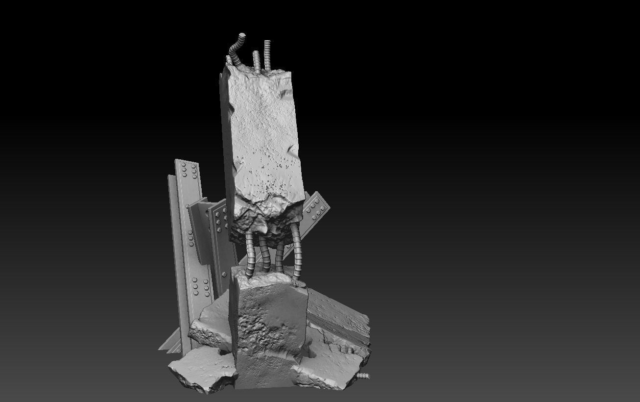 Damaged reinforced concrete 3D model 3D printable | CGTrader