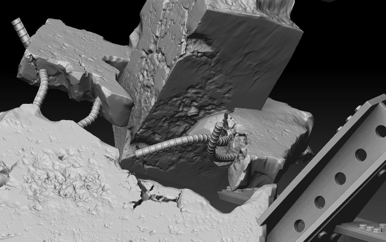Damaged reinforced concrete 3D model 3D printable | CGTrader