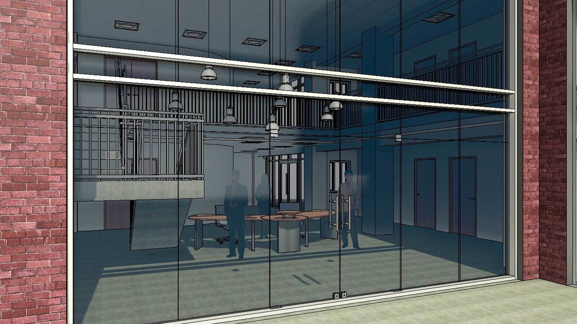 Frameless Curtain Wall Panel Glass Door 3D model | CGTrader