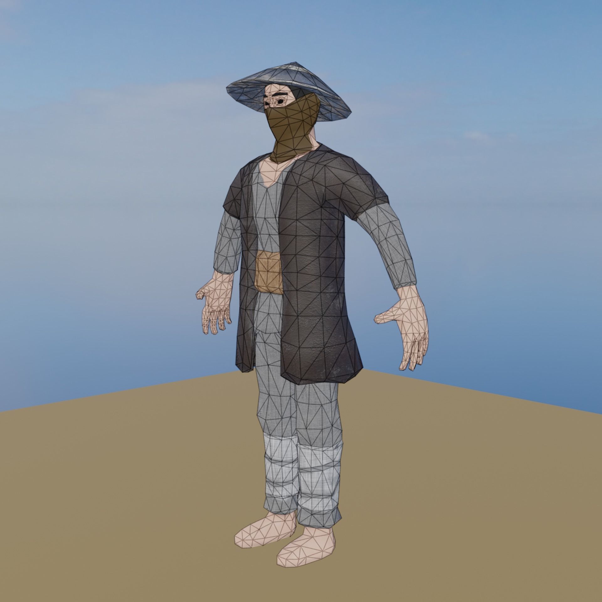 3D model Low-poly Ninja Peasant VR / AR / low-poly | CGTrader