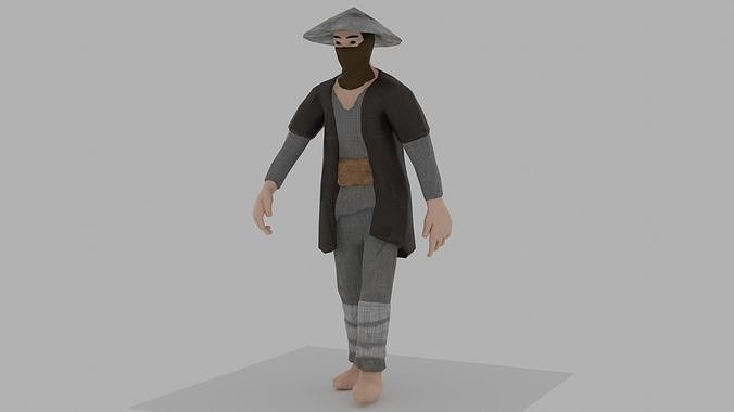 3D model Low-poly Ninja Peasant VR / AR / low-poly | CGTrader