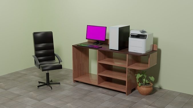 3D Computer Table free 3D model | CGTrader