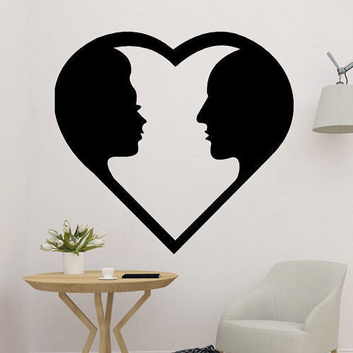 Couple in Heart Sticker Decoration 3D model 3D printable | CGTrader