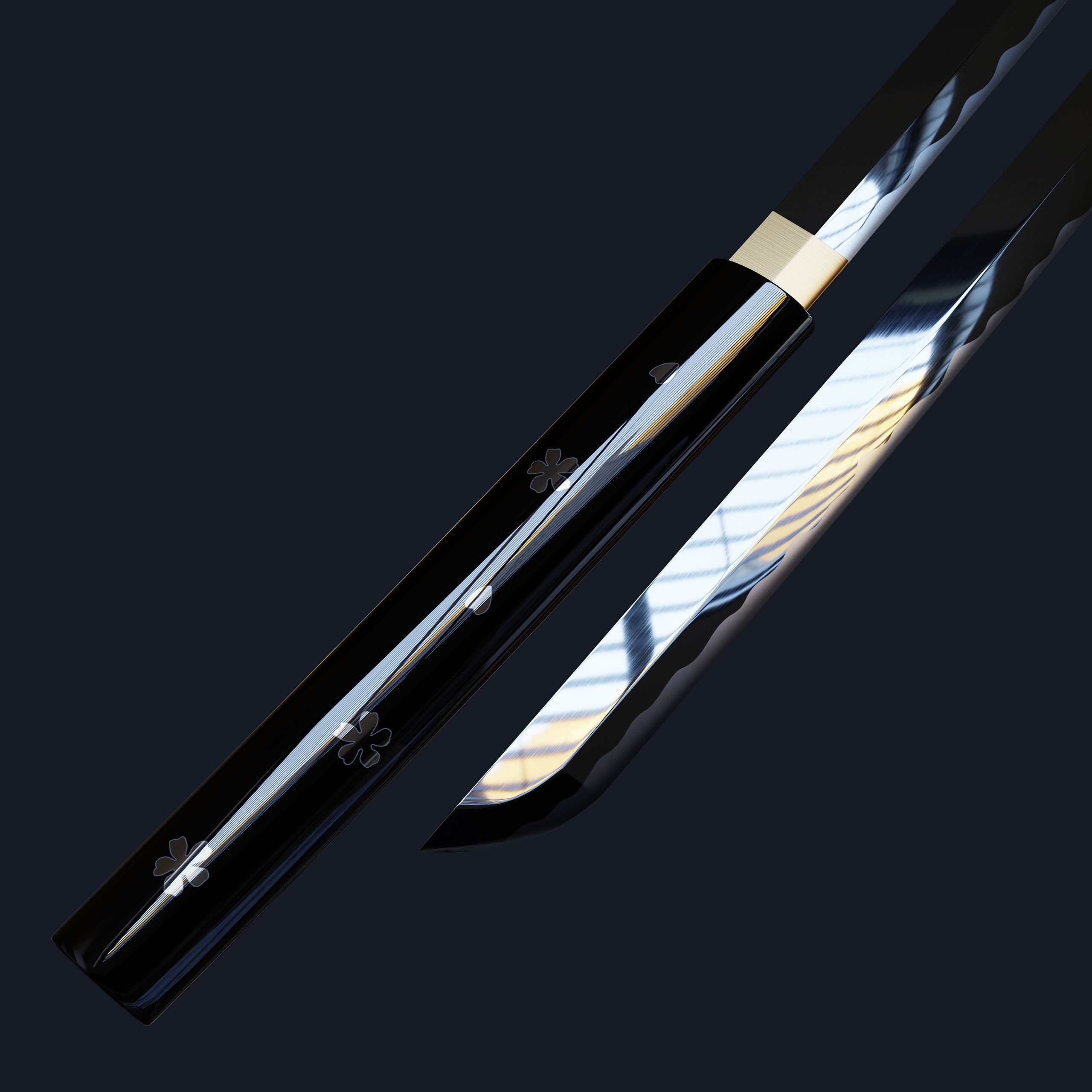 3D model Shirasaya Sword - Blender Cycles VR / AR / low-poly | CGTrader