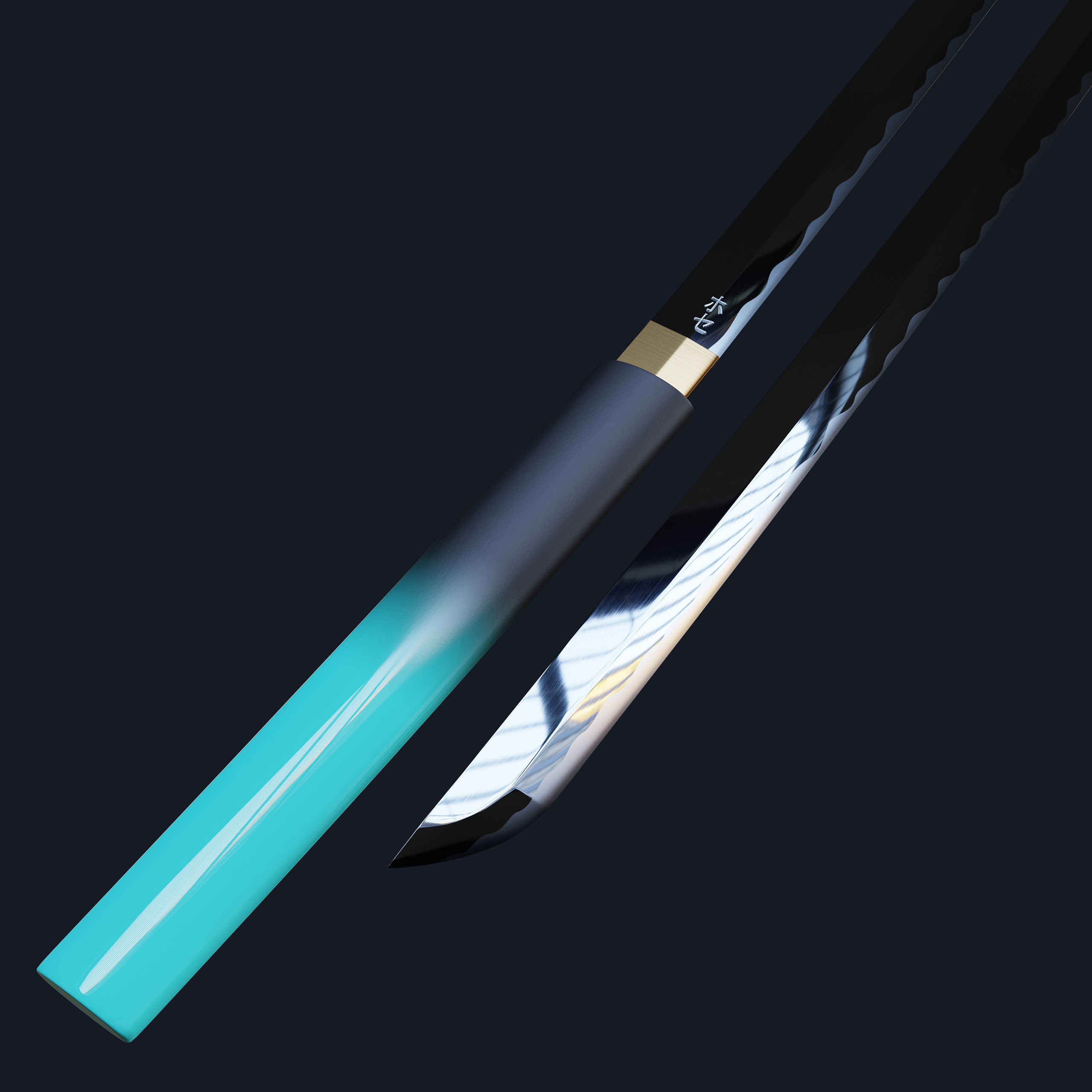 3D model Shirasaya Sword - Blender Cycles VR / AR / low-poly | CGTrader