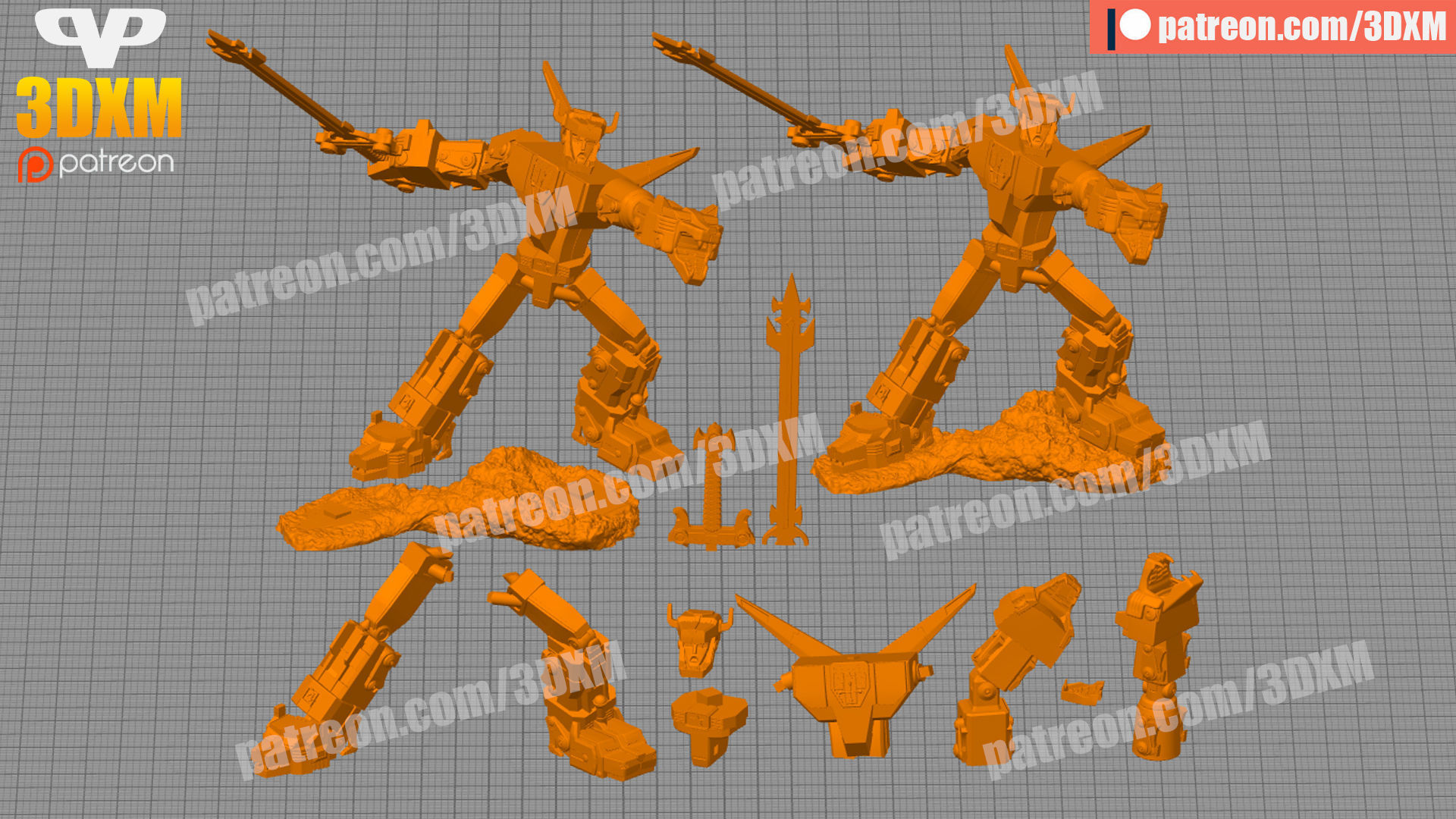 Voltron STL for 3D Printing ChibiSTL 3DXM 3D model 3D printable | CGTrader