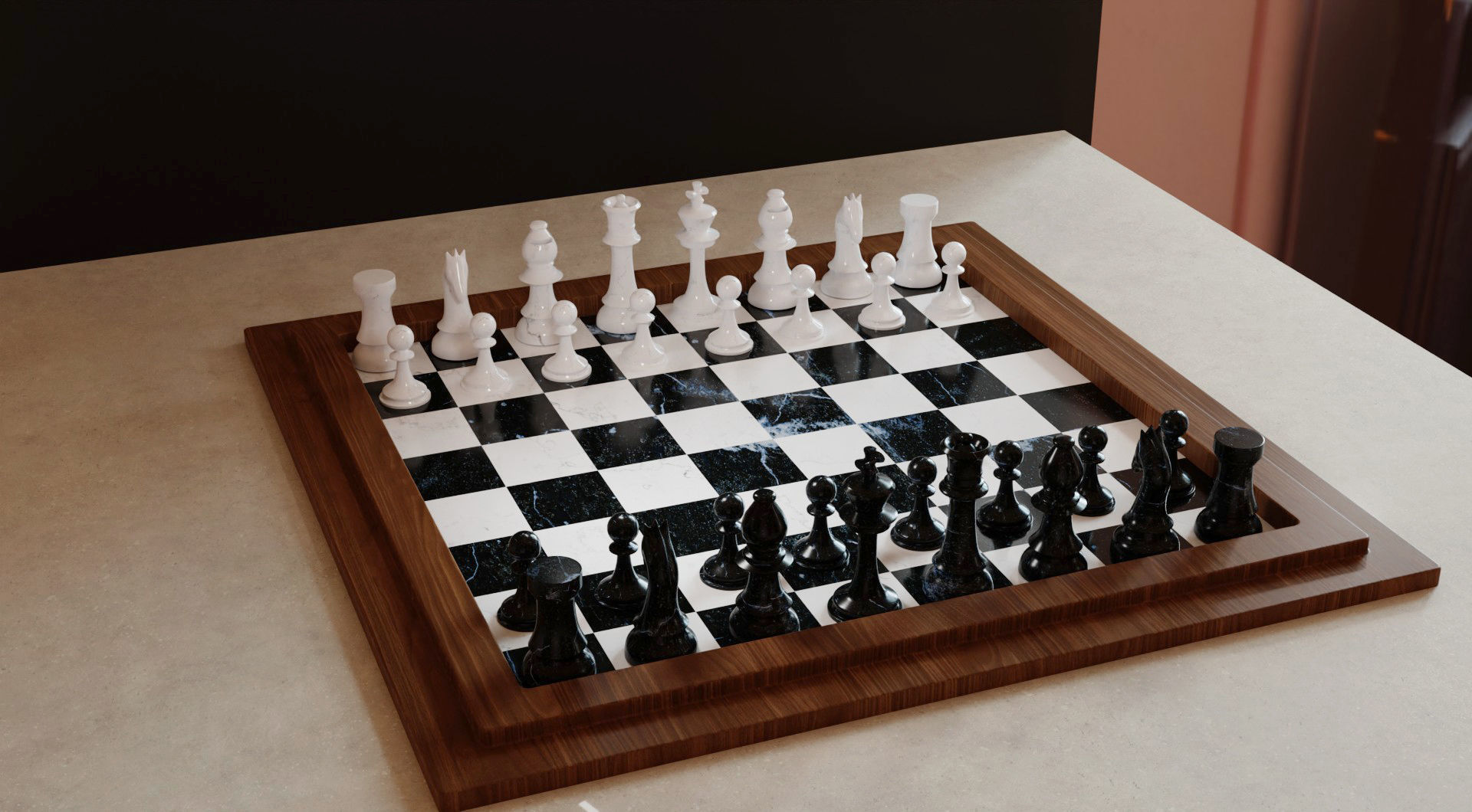 3D model Realistic Chess Board VR / AR / low-poly | CGTrader