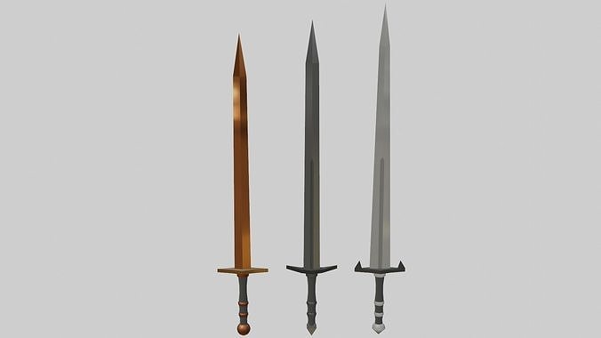 base sword collection low-poly game ready free VR / AR / low-poly 3D ...