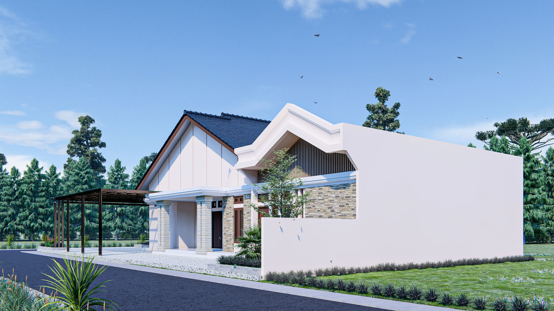 simple house design in suburban aceh indonesia 3D model 3D printable ...