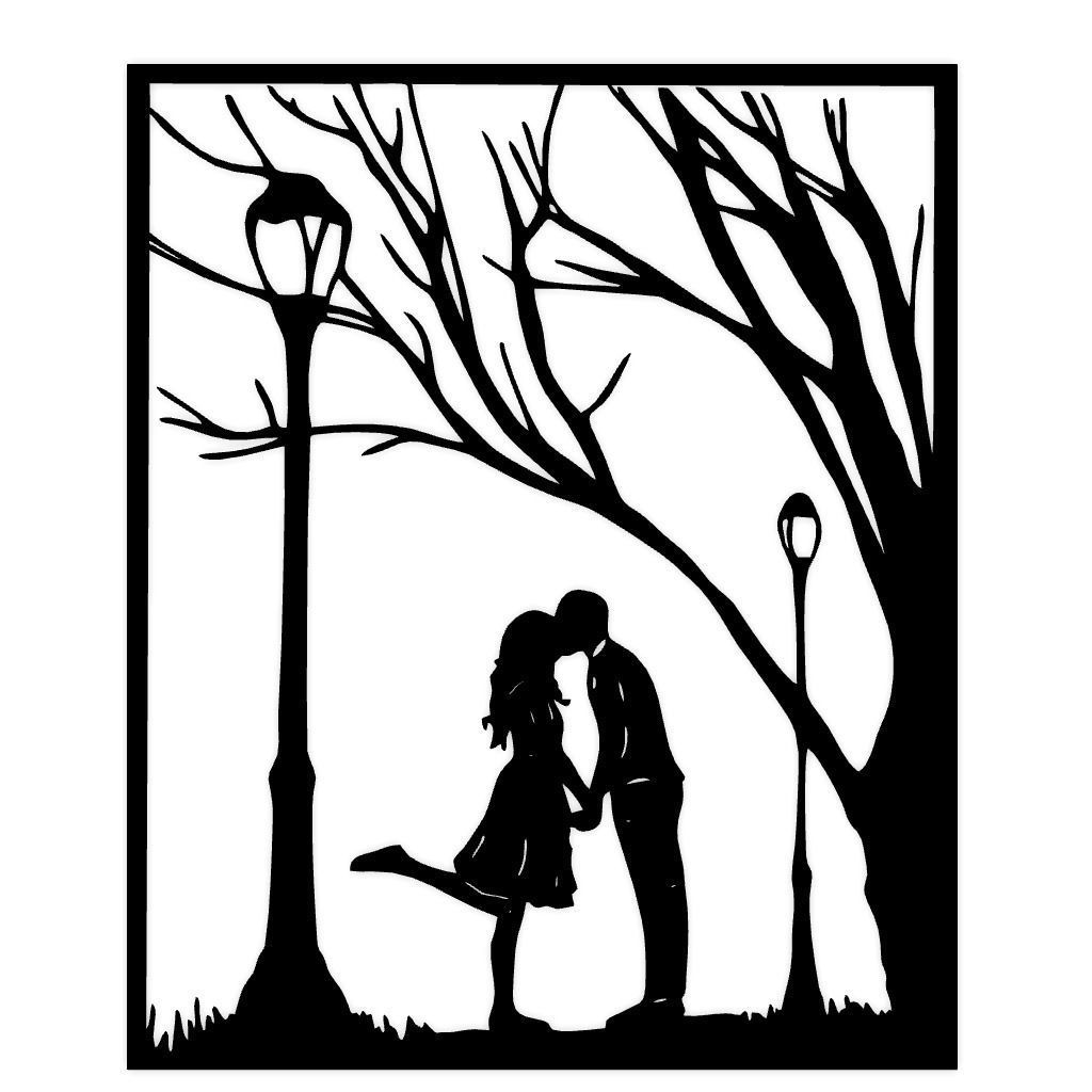 Love in The Park 2D Wall Design 3D model 3D printable | CGTrader