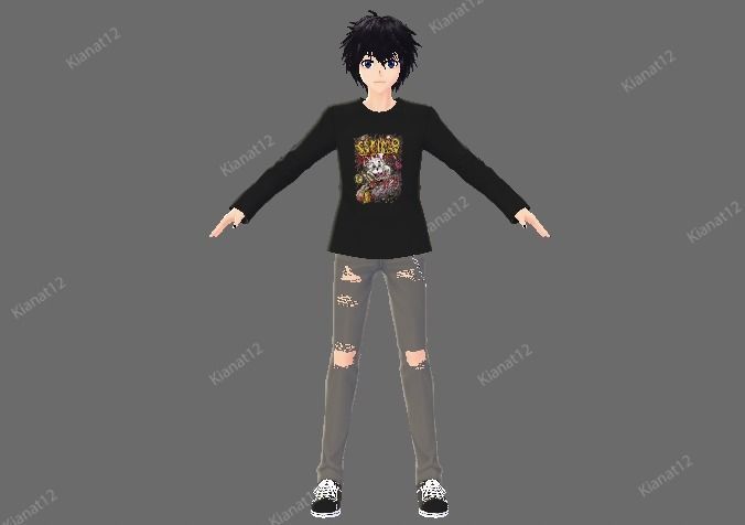 3D model 3d anime style Male Avatar for VRchat and Vtubing VR / AR ...