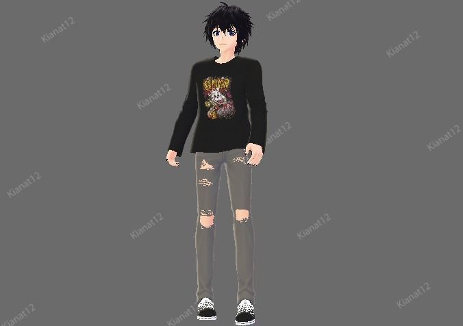 3D model 3d anime style Male Avatar for VRchat and Vtubing VR / AR ...