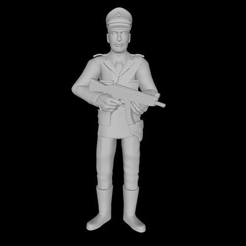 Police man with gun 3D model 3D printable | CGTrader