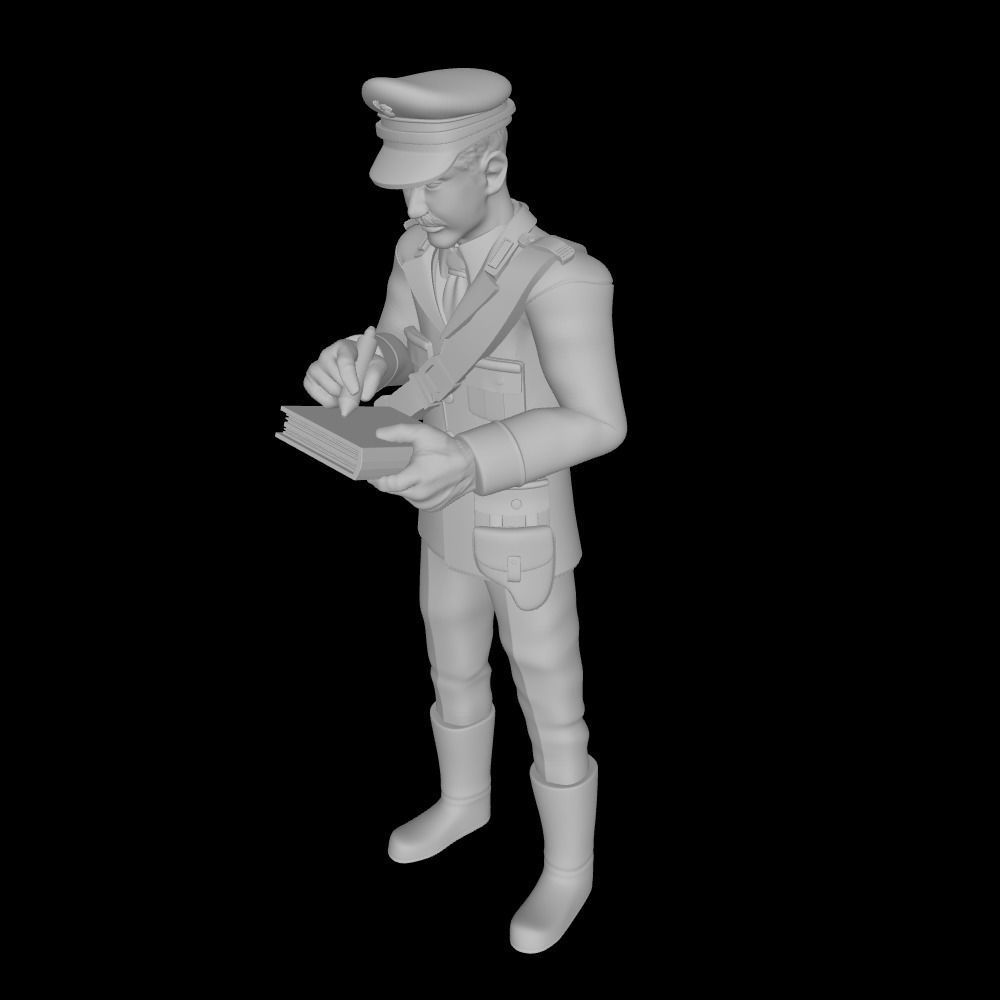Policeman with notes - Traffic warden with Notes 3D model 3D printable ...
