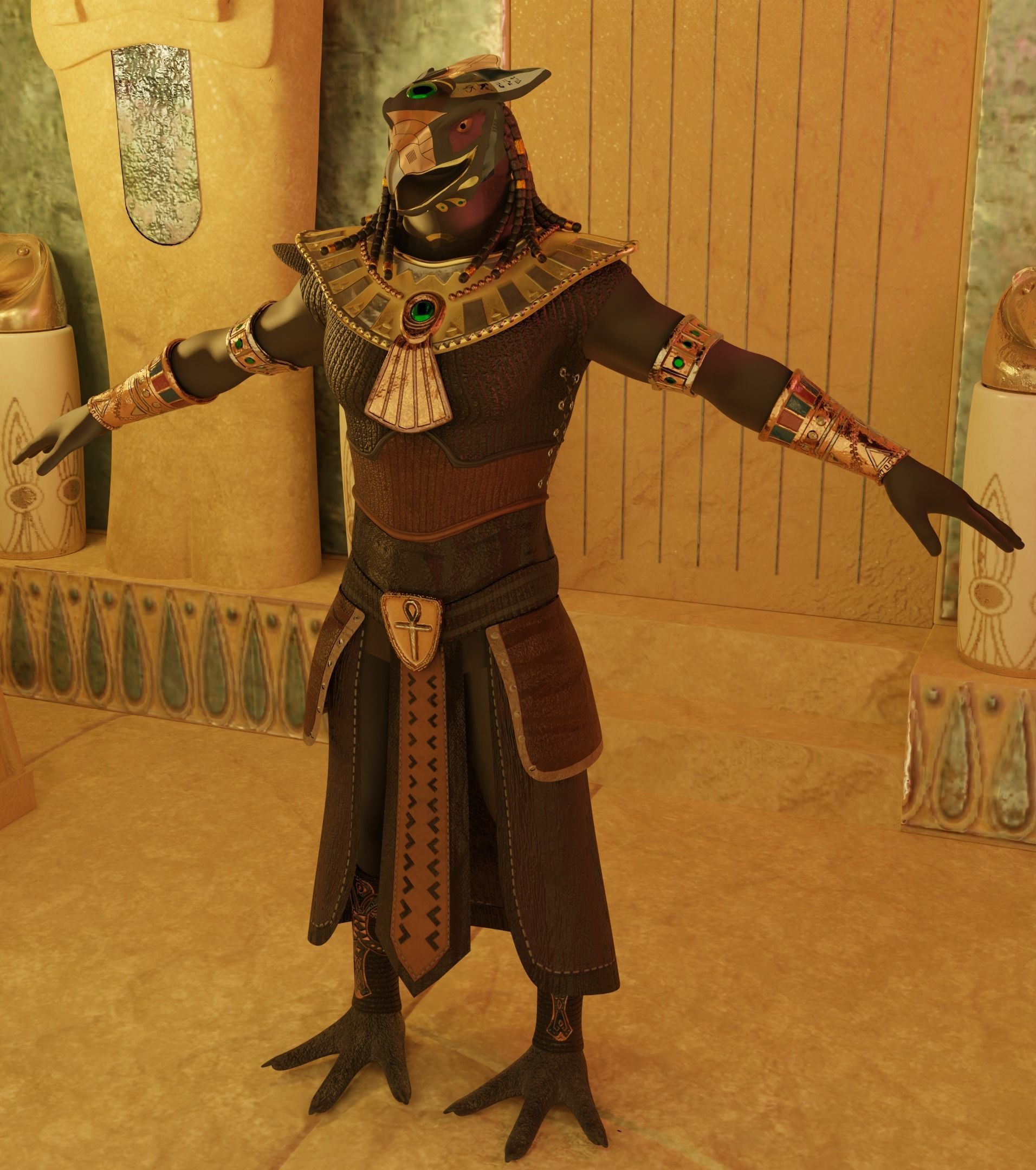 Horus God Egyptian 3D model rigged | CGTrader