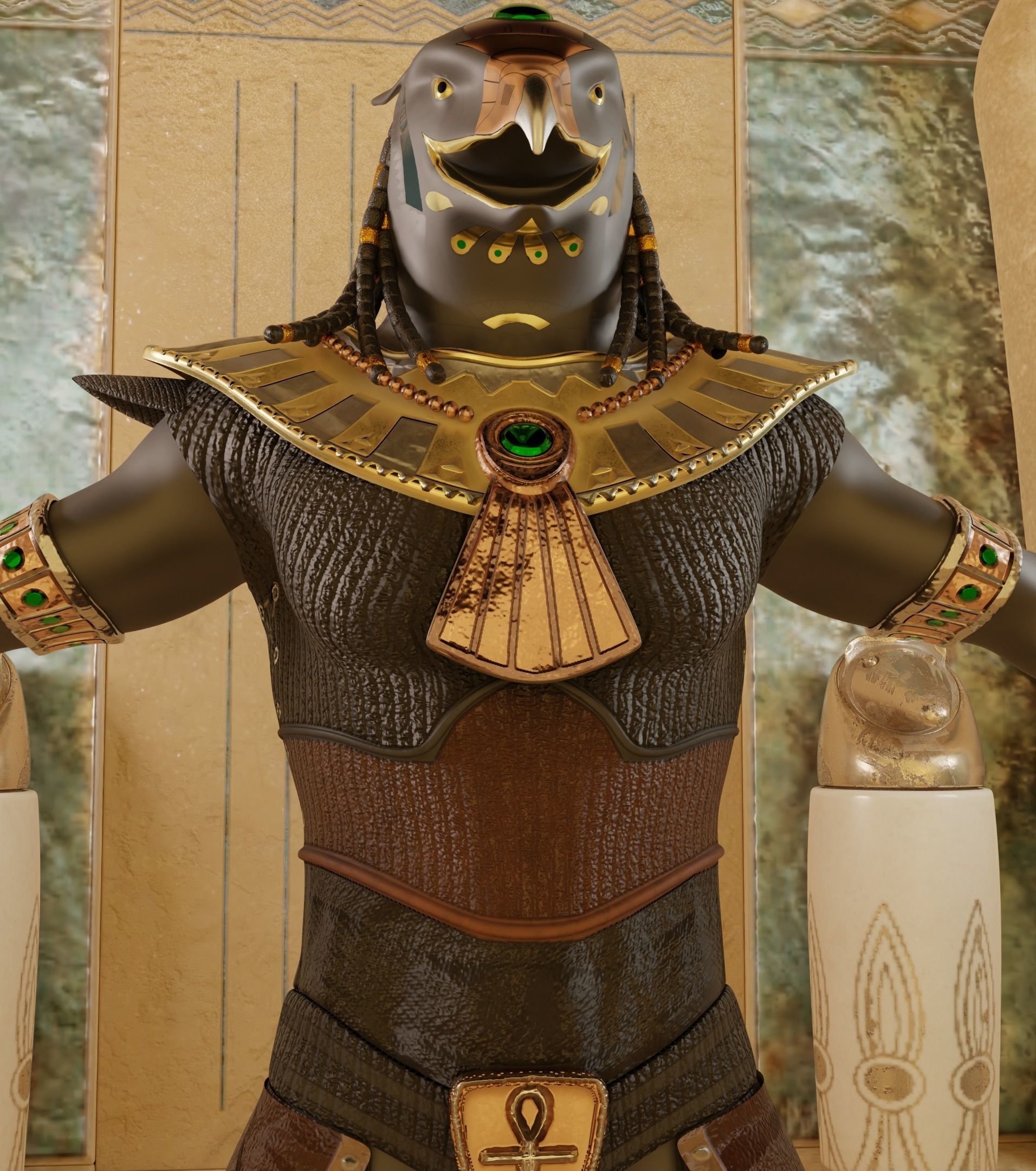 Horus God Egyptian 3D model rigged | CGTrader