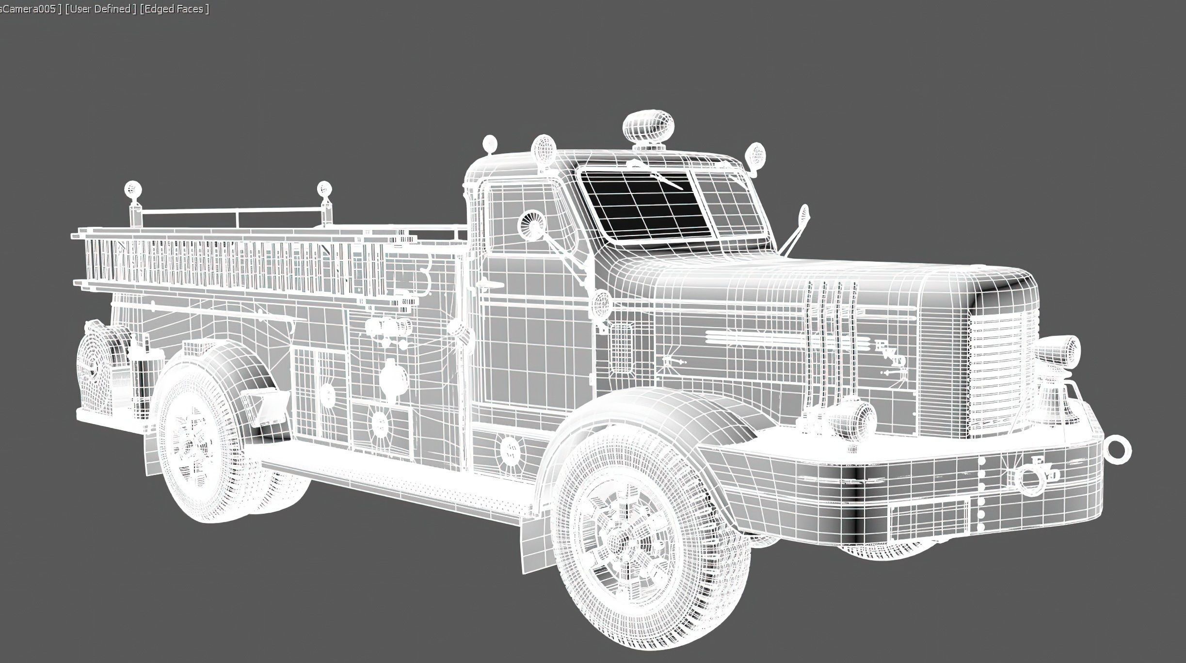 Fire Truck - ENGINE 61 1953 FWD Pumper high poly 3D model | CGTrader