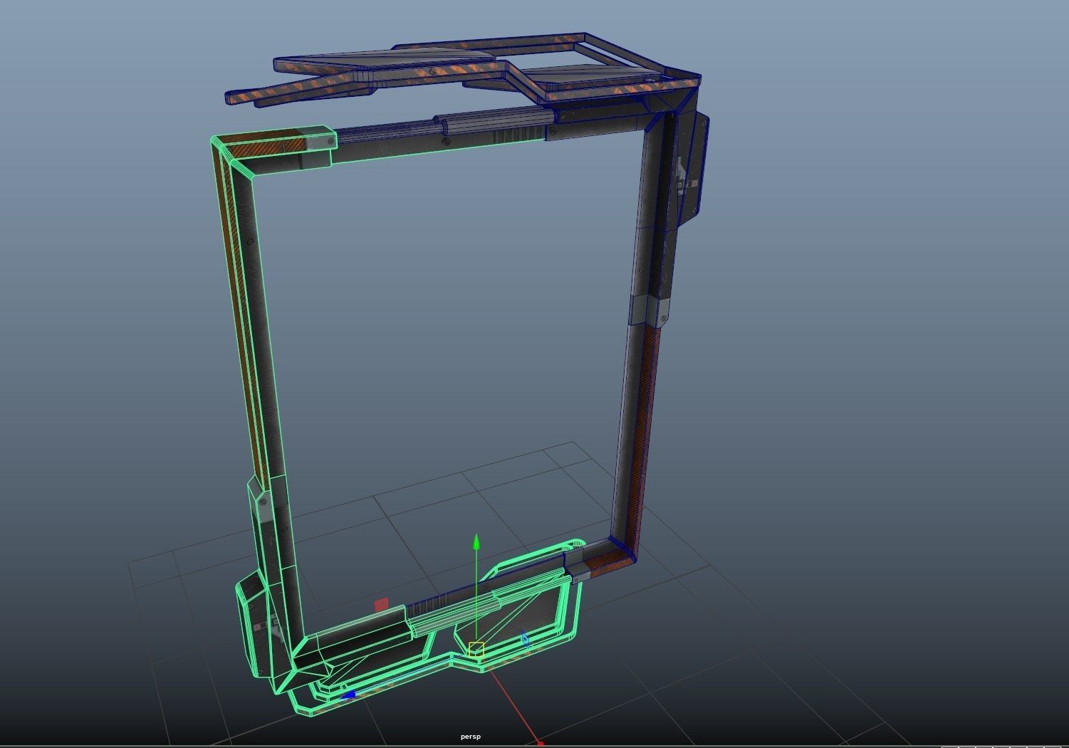 3D model cyberpunk Stand billboard - adjustable - PBR VR / AR / low ...
