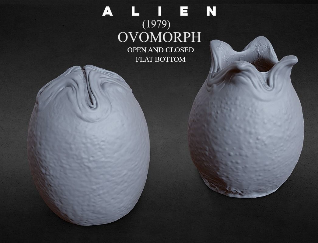 3D PRINTABLE ALIEN EGG OPEN AND CLOSED FLAT BOTTOM 3D model 3D ...
