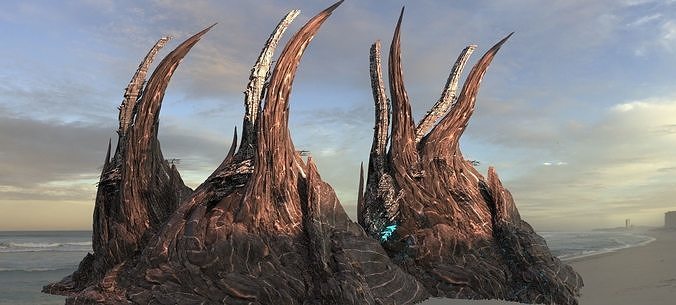 Alien Assassin Cliffs Base 3 cliffs 3D model | CGTrader