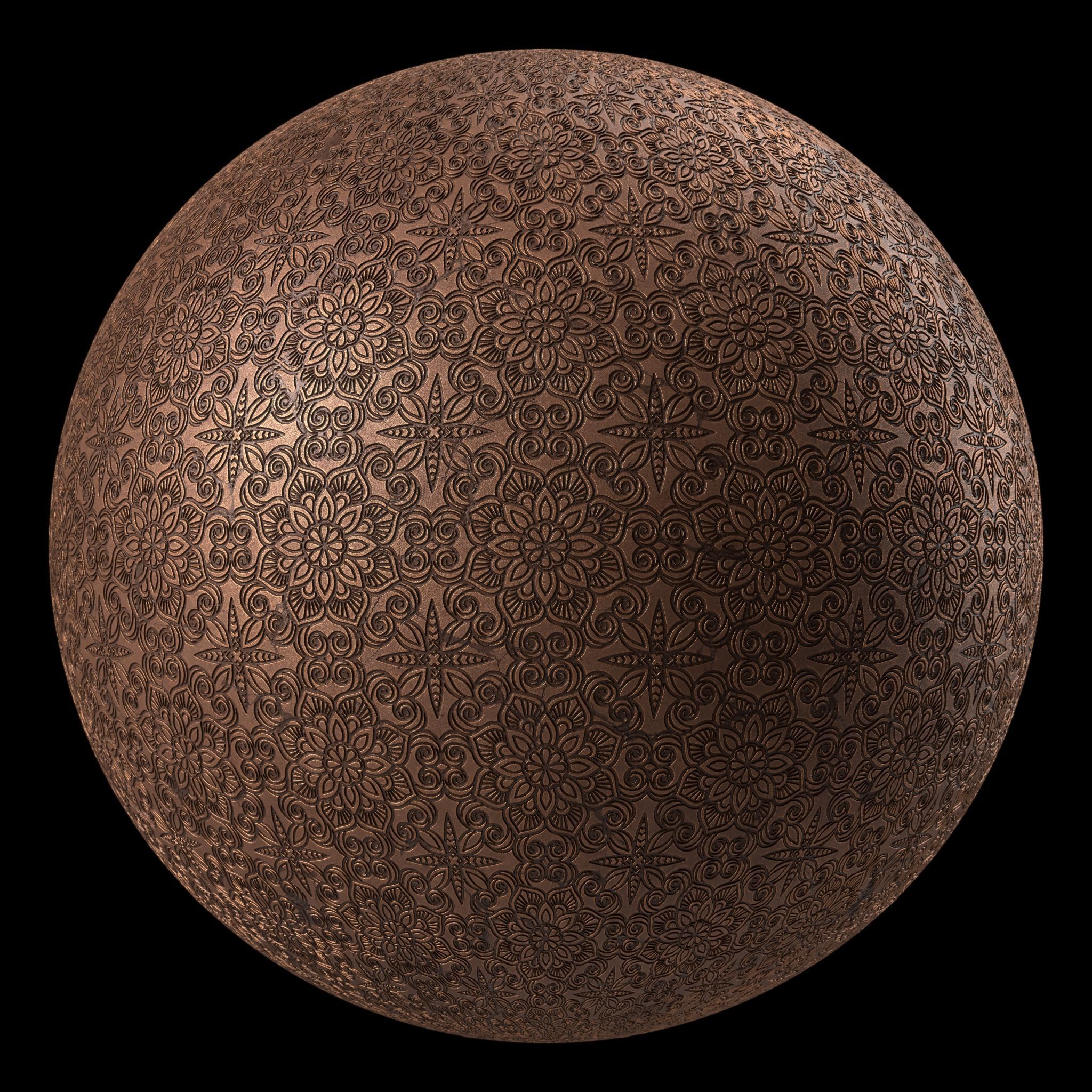 Texture Metal Materials 11- Ornament Metal panels Pbr 4k Seamless VR ...