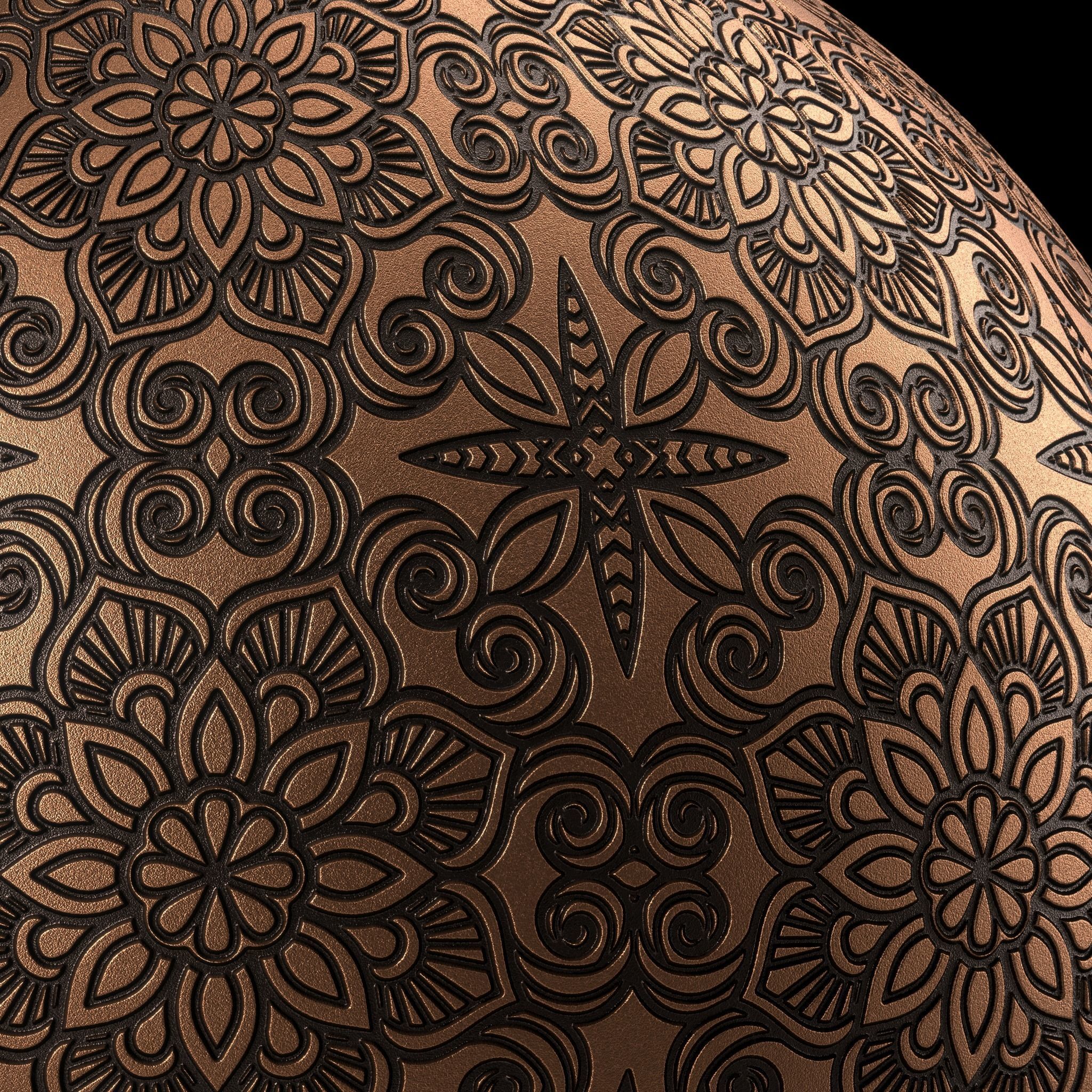 Texture Metal Materials 11- Ornament Metal panels Pbr 4k Seamless VR ...