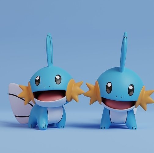 Pokemon - Mudkip with 2 poses 3D model 3D printable | CGTrader